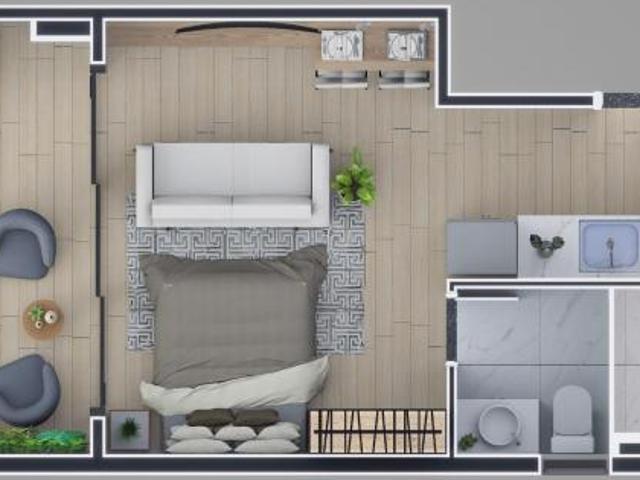 Apartamento Studio 24m² 1 Dorm