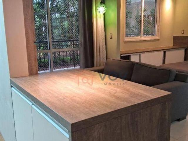 Apartamento studio 48m² mobiliado, hidromassagem, varanda, 1 vaga Metrô São Judas