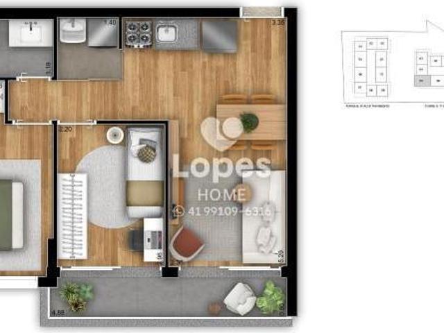 Apartamento Studio e 2 quartos no Cristo Rei