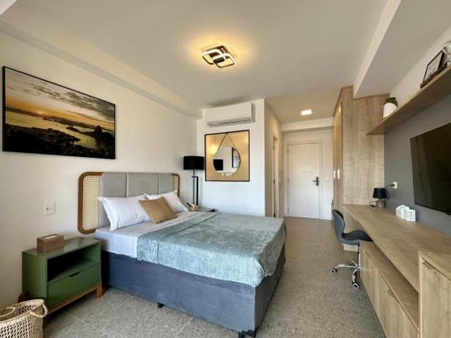 Apartamento studio mobiliado com vaga para alugar no Air Brooklin, próx. metrô