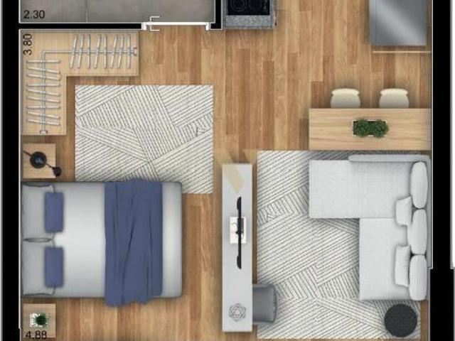 Apartamento | Studio, novo, 1 quarto no Jardim Botânico