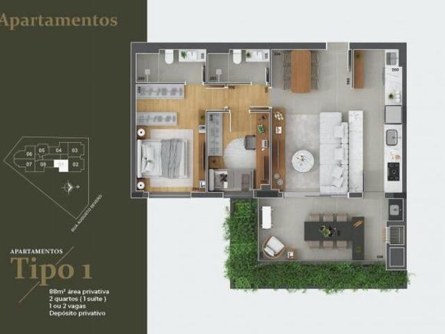 Apartamentos 2 quartos varanda 2 vaga SANGIOVESE Residencial ALTO da GLÓRIA