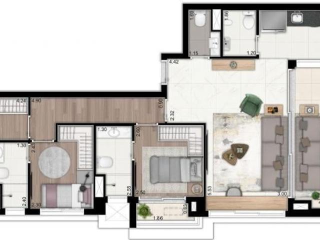 Apartamentos com 133 m², com 3 suítes, com 2 vagas a venda no Campo Belo