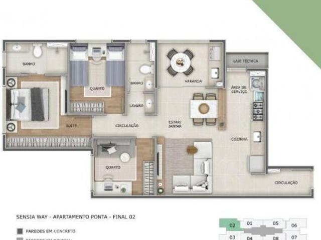 Apartamentos com 3 dormitórios, 73 m² à partir de R$ 876.990 Estoril Belo Horizonte/MG