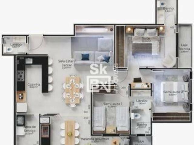 Apartamentos com 3 suítes à venda Jardim Finotti Uberlândia/MG