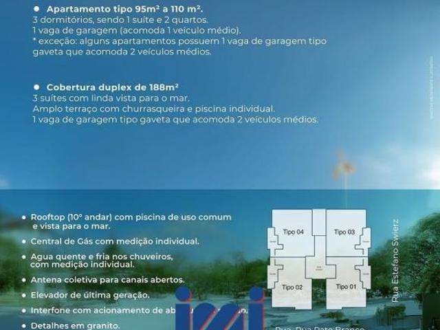 Apartamentos com 3 quartos próximo ao mar