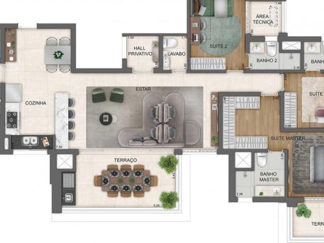 Apartamentos com 4 dormitórios, com 2 vagas,com 138 no melhor do Brooklin