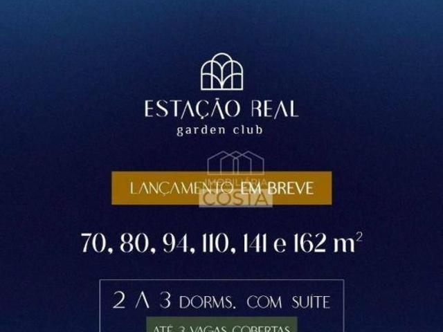 Apartamentos à venda, com plantas de 70 m² à 162 m², a partir de R$ 396.529 Estação Real Garden C
