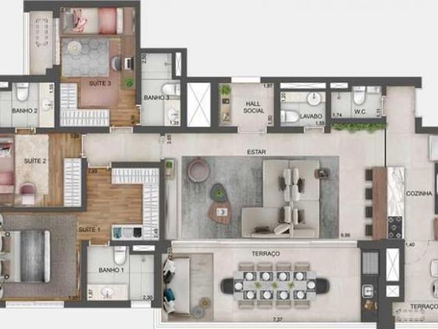 Apartamentos com 169m² 3 dormitórios 3 vagas + depósito Vila Mariana