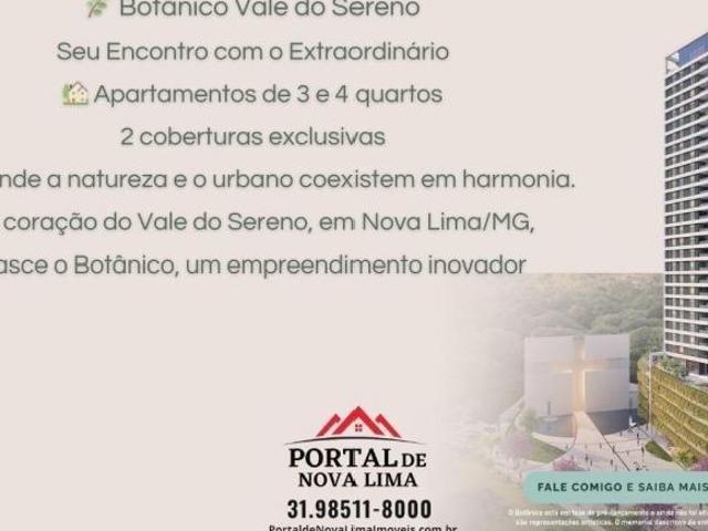 Apartamentos de 4 quartos a venda no Vale do Sereno, 163 m² 2 Suíte e 2 semi suítes, sala com varan