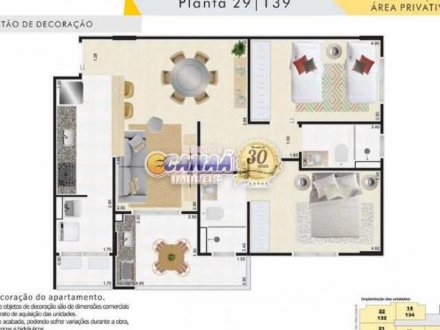 Apartamentna Praia de Mongaguá, 2 dsormitórios pronto para morar!
