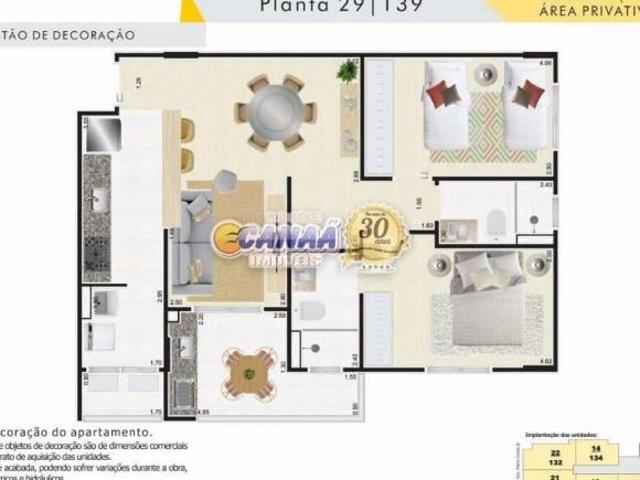 Apartamentna Praia de Mongaguá, 2 dsormitórios pronto para morar!