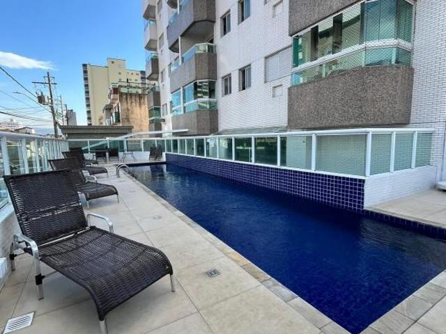 Apto mobiliado 2 quartos 1 suite e lazer completo Guilhermina, Praia Grande