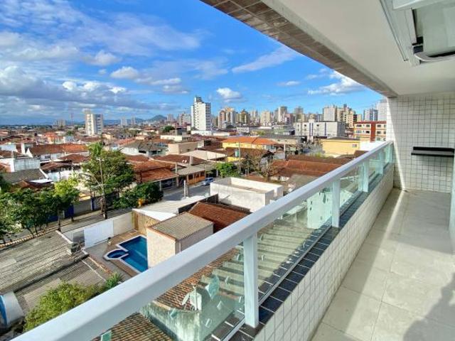 Apto Novo 2 Quartos 1suite, sacada gourmet c/ Vista Livre Ocian Praia Grande