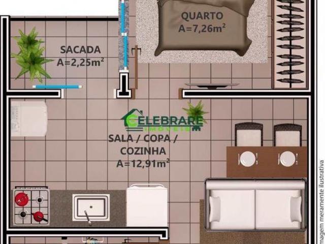 APTO NOVO CAJURU,CURITIBA! 01 QTO,SACADA,COM OPÇÃO GARDEN!