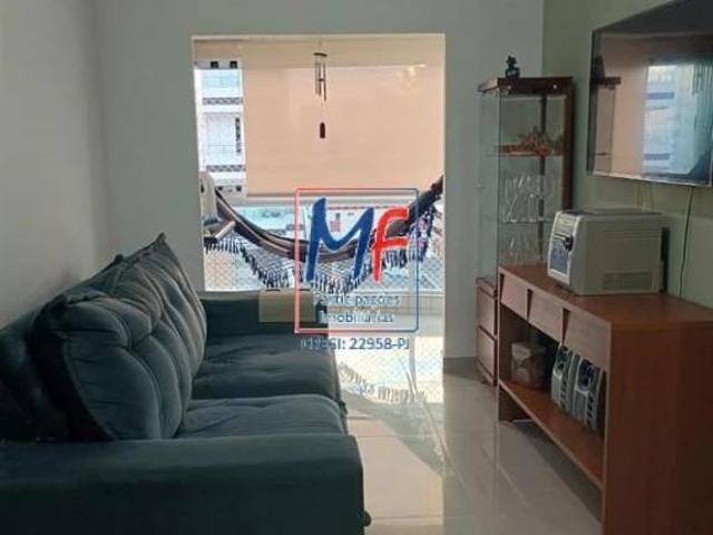 Apto à venda na Praia Grande/SP, com 3 quartos 1 suíte, sala, cozinha planejada, varanda envidraça