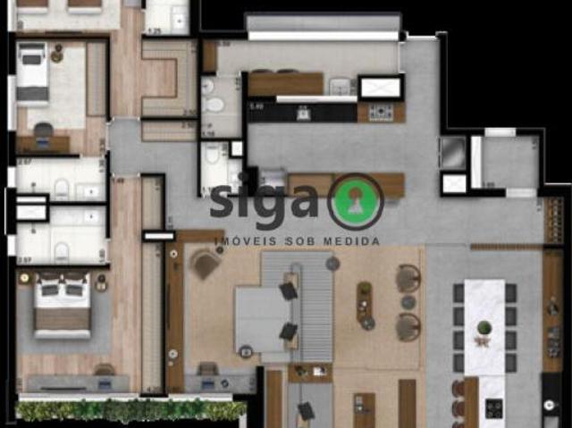 Apto à venda recém entregue, com 201m², no contrapiso, no Brooklin, Sem Mobilia, Brooklin
