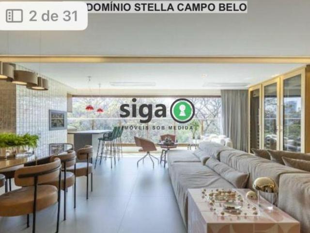 Apto com 142m² à Venda no Campo Belo, com 2 suites, sendo a máster com closet, 2 vagas, Mobiliado