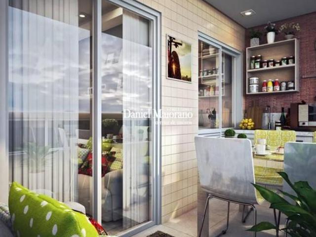 Apto de 2 DORM c/ SUITE, sacada, 57, 40 m² de área útil. Bairro: CANTO DO FORTE