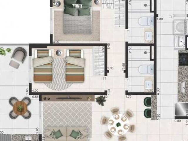 Apto de 2 Dorm c/ 1 SUÍTE, LAZER COMPLETO. 81 m² de área útil. Bairro: Aviação