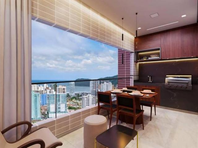 Apto de 2 Dorms c/ 1 SUÍTE, c/ sacada gourmet, 73,36 m² de área útil, sacada. Bairro: Canto do Forte