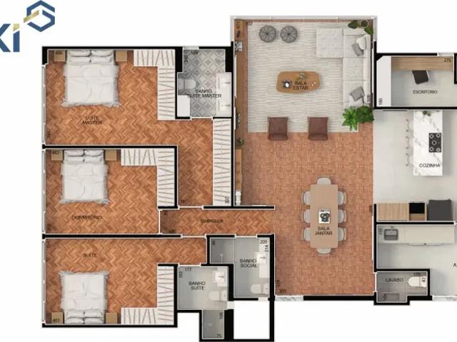 Apto p/ venda c/ 167 m. AU, c/ 3 dorm. Sendo 2 suítes, home office, 2 vagas. Bairro Consolação