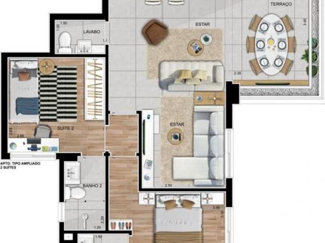 Apto próx Metrô Tatuapé, 80 m², 2 Quartos, 1 Suíte, 2 Vagas, Lazer completo