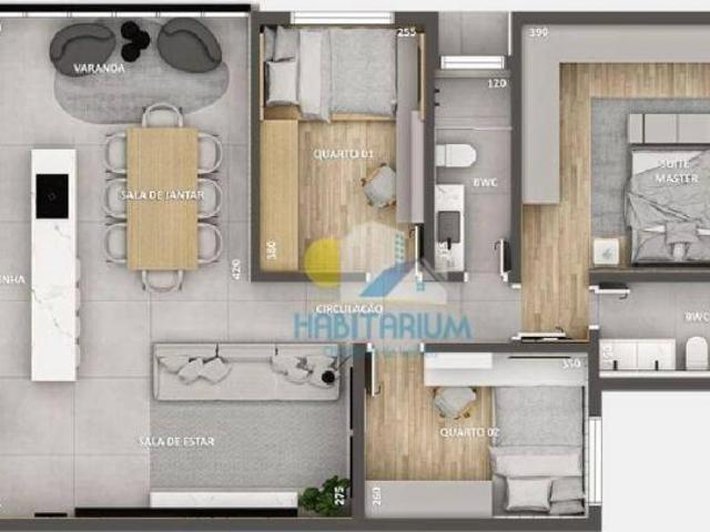 Apto 3 dorm 1 suíte, 2 vagas no Jardim Botânico