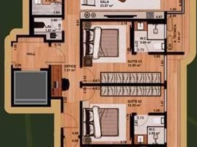 Apto 3 Dorm. sendo 3 suítes, 2 VAGAS, sacada gourmet, 126,92 m² área útil, Bairro: FORTE