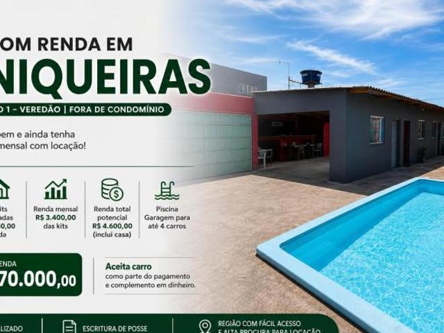 Arniqueiras Veredão | Casa + 4 Kits Alugadas | Renda de R$ 3.400/mês | Piscina | R$ 470 Mil