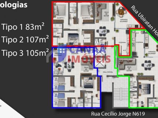 ARBRE_Apartamento 3 quartos 1 suíte c/ 107m² c/ sacada gourmet B. Santa Mônica