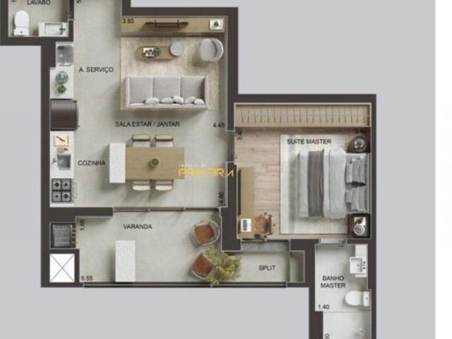 Auth Apartamento com 01 suíte e 100m² no Centro Cívico