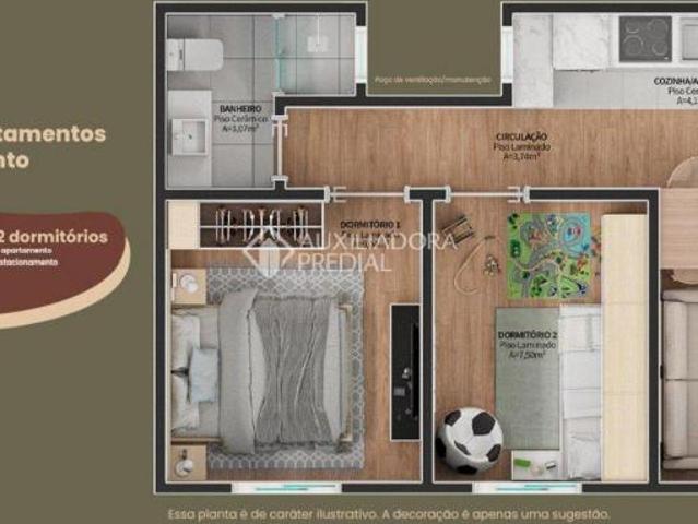Auxiliadora Predial vende apartamento de 2 dormitórios Residencial Arizona no Bairro Feitoria em São