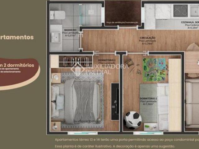 Auxiliadora Predial vende apartamento de 2 dormitórios Residencial Arizona no Bairro Feitoria em São