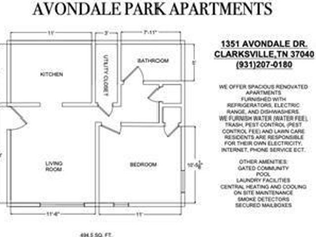 Avondale GP 3 Bedroom Apartment for Rent at 1351 Avondale Dr, Clarksville, TN 37040 Cumberland Hills