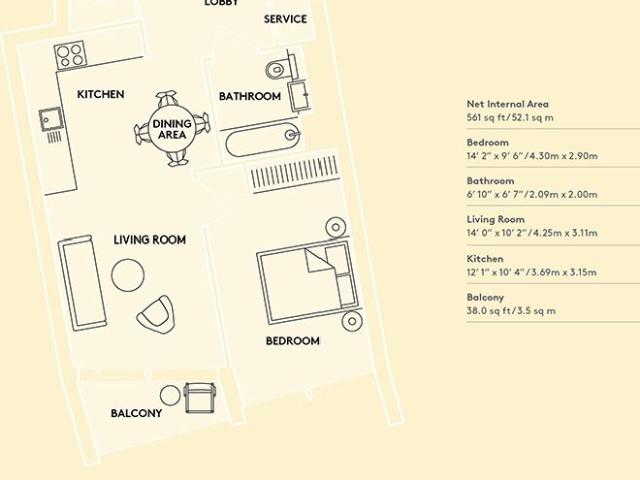 Available from 29/07/2026 1 Bed Apartment, Unfurnished