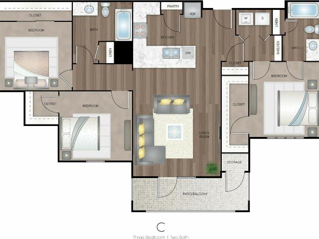 Avenue on 34th 2 Bedroom Apartment for Rent at 2136 W 34th St, Houston, TX 77018 Oak Forest Garden Oaks