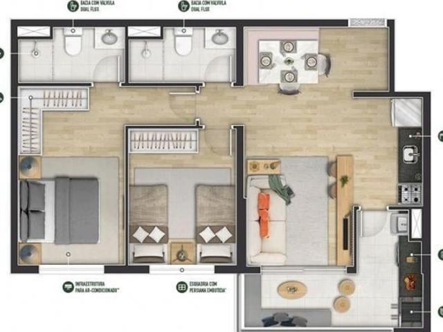Barueri Manacá 81m², 3 dorms, 2 vagas