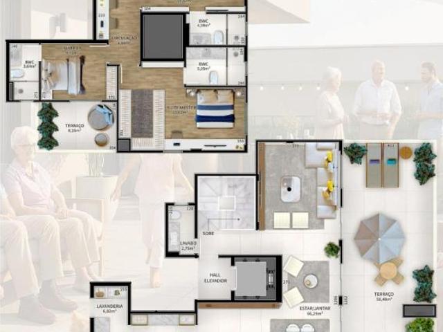 Batel Cobertura Maravilhosa 3 suites 3 vagas 243m2 privativos