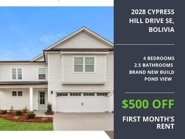 1st Month's Rent Free! Brand New Home 4 Br/2.5 Bath, Pet Friendly in Rolling Hills. Short Drive to Southport/Only Minutes to Oak Island!