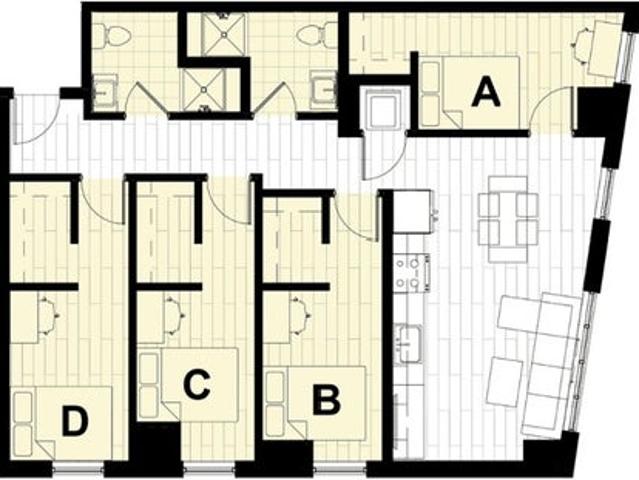 Bedroom A available in 4x2