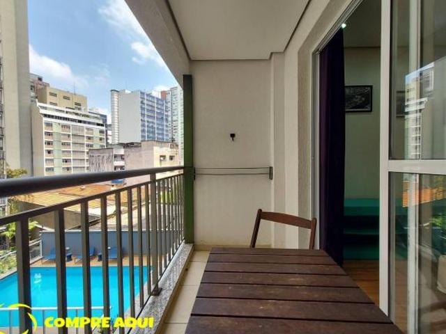 Bela Vista | Mobiliado | 28 m² | Varanda | Investimento | Lazer