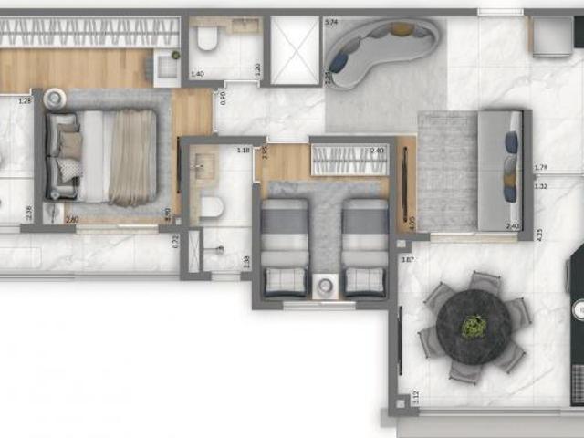 Belém, 75m², 2 suítes, 1 vaga, lazer completo, condomínio club