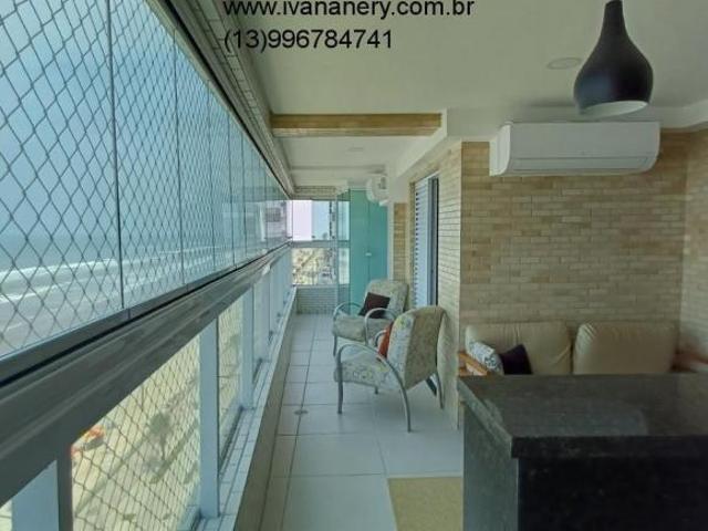 Belíssimo apartamento 3quartos, frente mar, mobiliado, decorado e equipado,centro de Mongaguá