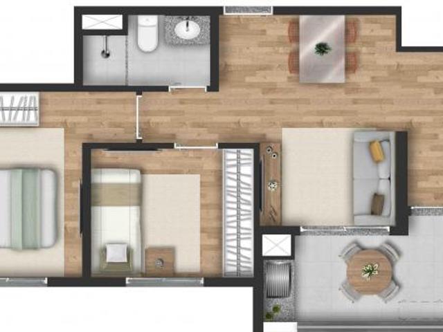 Bios Santo Amaro 2 ou 3Dorm 47 à 66m2 c/Sacada e vaga opção de Suite