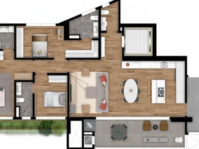 Bigorrilho Novo marco da cidade Apart. com 160m2 3 suites 3 vagas