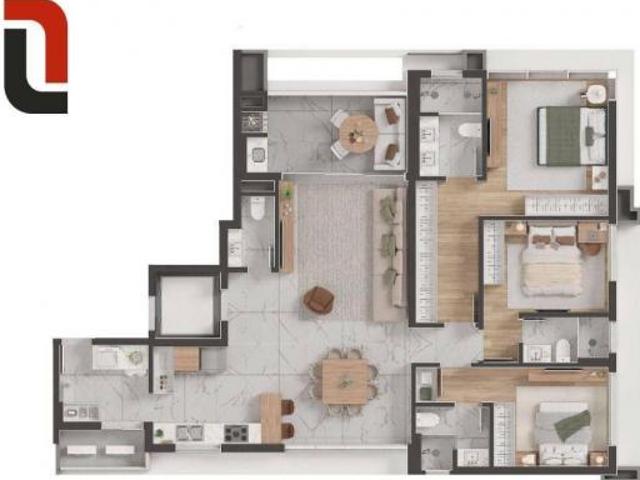 Boutiq Apto 139m² 3 suítes, sacada gourmet e 2 vagas no Bigorrilho