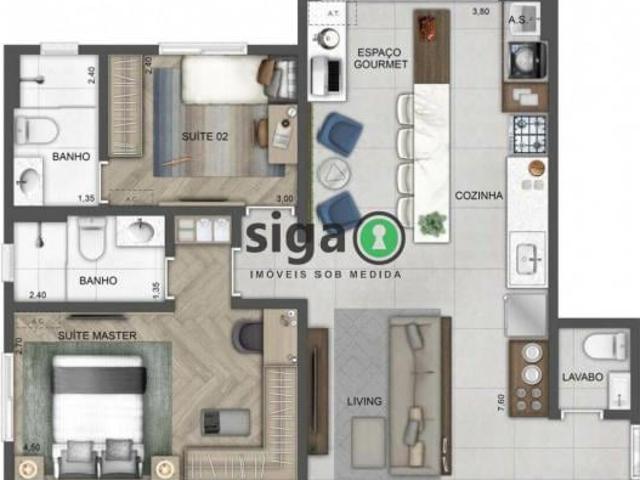 Blue Home Resort Jockey: apartamento de 70m² com lazer completo e sofisticação