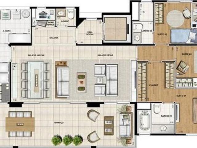 BROOKLIN 138m² / 3 SUÍTES / TERRAÇO GOURMET / MOBILIADO / AR / 2 VAGAS / LAZER!