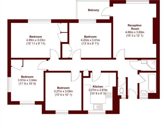 Broomhouse Lane, London SW6 4 bed flat to rent £4,500 pcm £1,038 pw